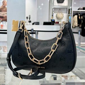 Bags | Michael Kors Cora Large Shoulder Chain Crossbody Bag Mk Embossed ...
